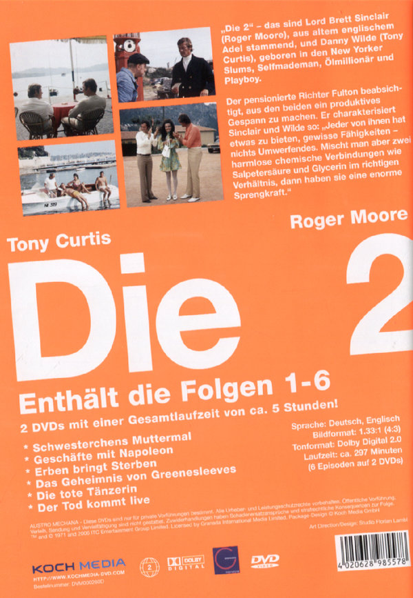 Die Zwei - TV-Serie - Folge 01-06 [2 DVDs] Serie auf DVD ausleihen bei ...