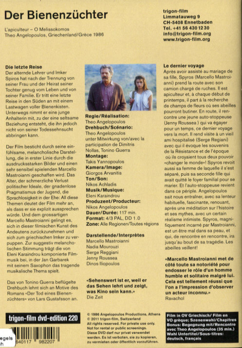 Der Bienenzüchter - O Melissokomos - L'apiculteur (OmU) Film auf DVD ...
